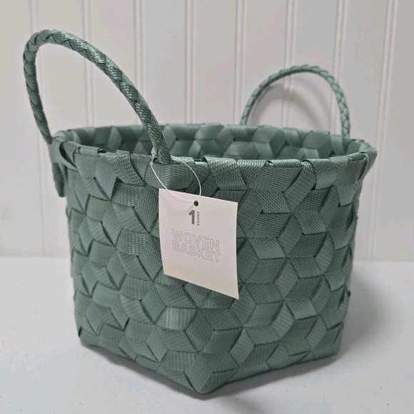 Accents | Target Woven Basket With Handles Sage Green Gift Storage ...